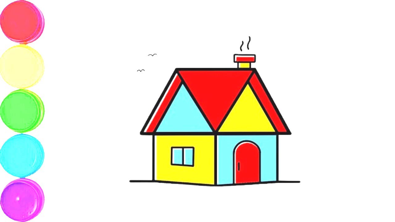 Easy House Drawing | How to Draw Cute house for beginners for step by ...