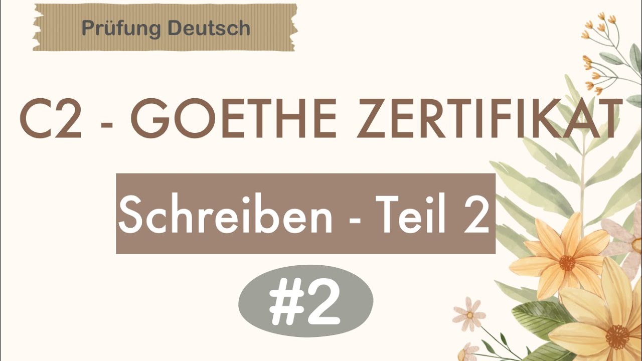 C2 Schreiben Teil 2 #2 Literatur Rezension Buchbesprechung - Goethe ...