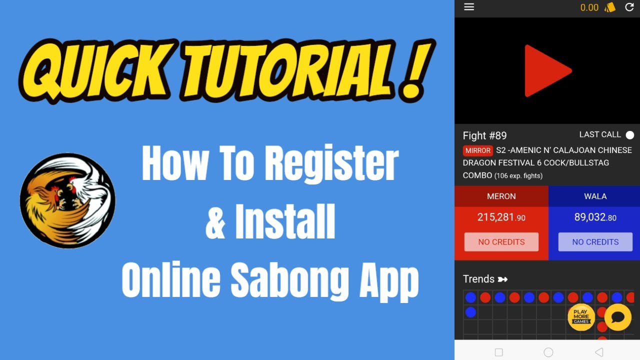 Online Sabong How To Register & Install Sabong International App - YouTube