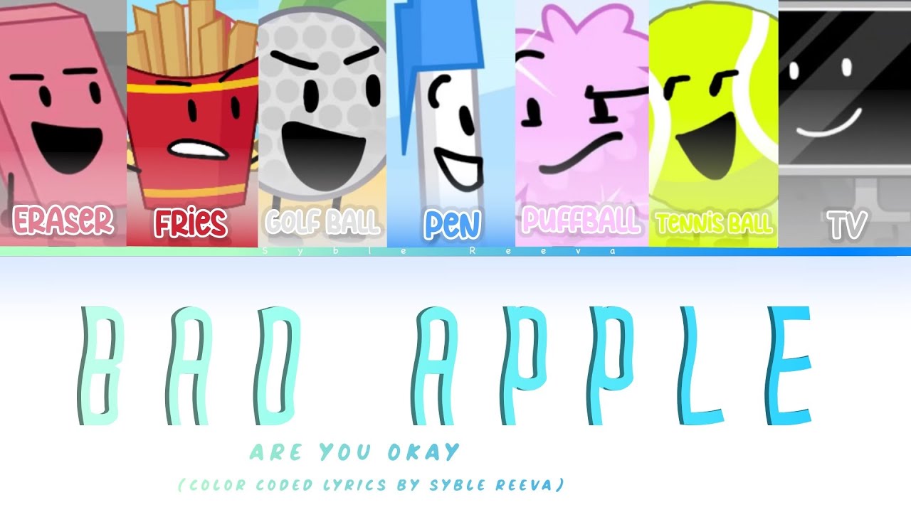 Bad Apple | Color Coded Lyrics | Are You Okay | TPOT | Ai Cover - YouTube