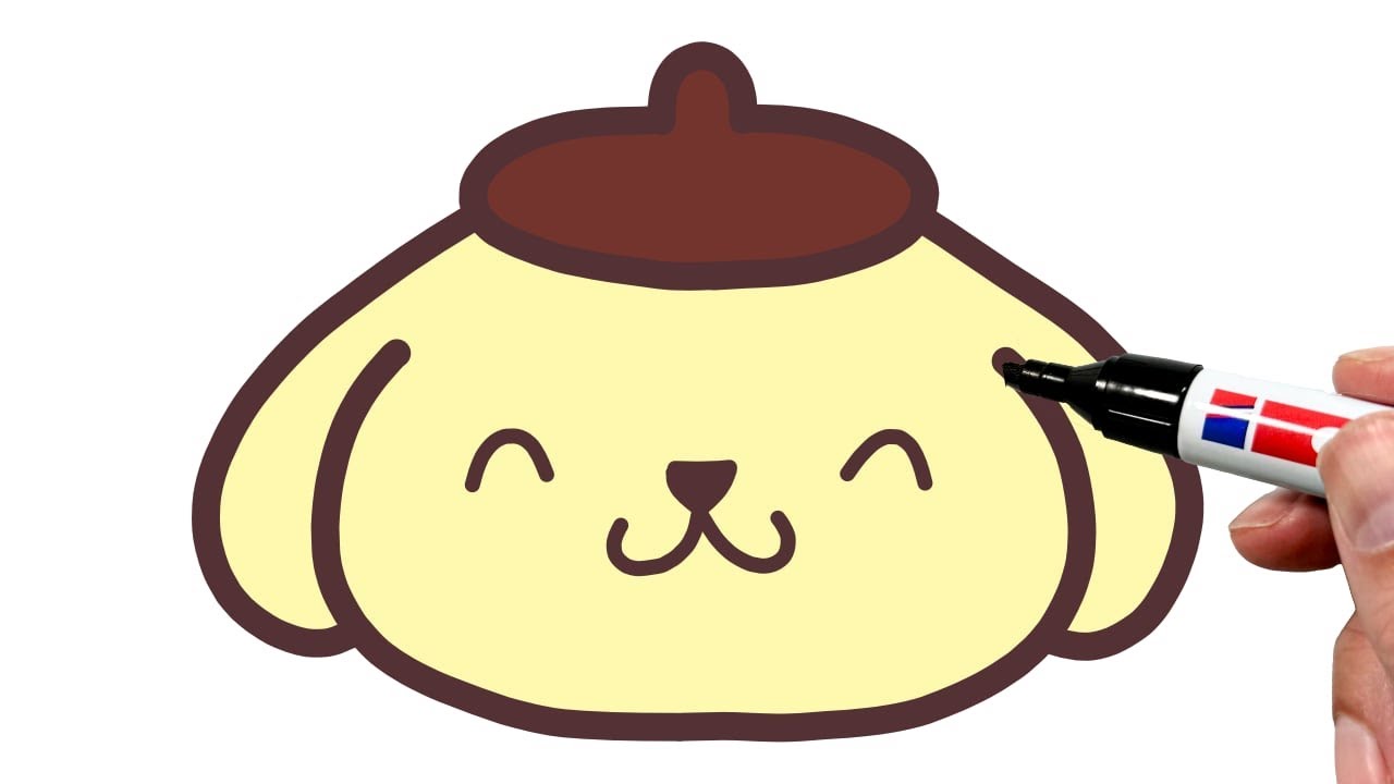How to Draw Pompompurin Face Emoji - YouTube