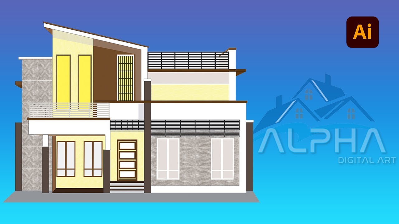 Architectural buildings. How to draw your dream house on Illustrator cc ...