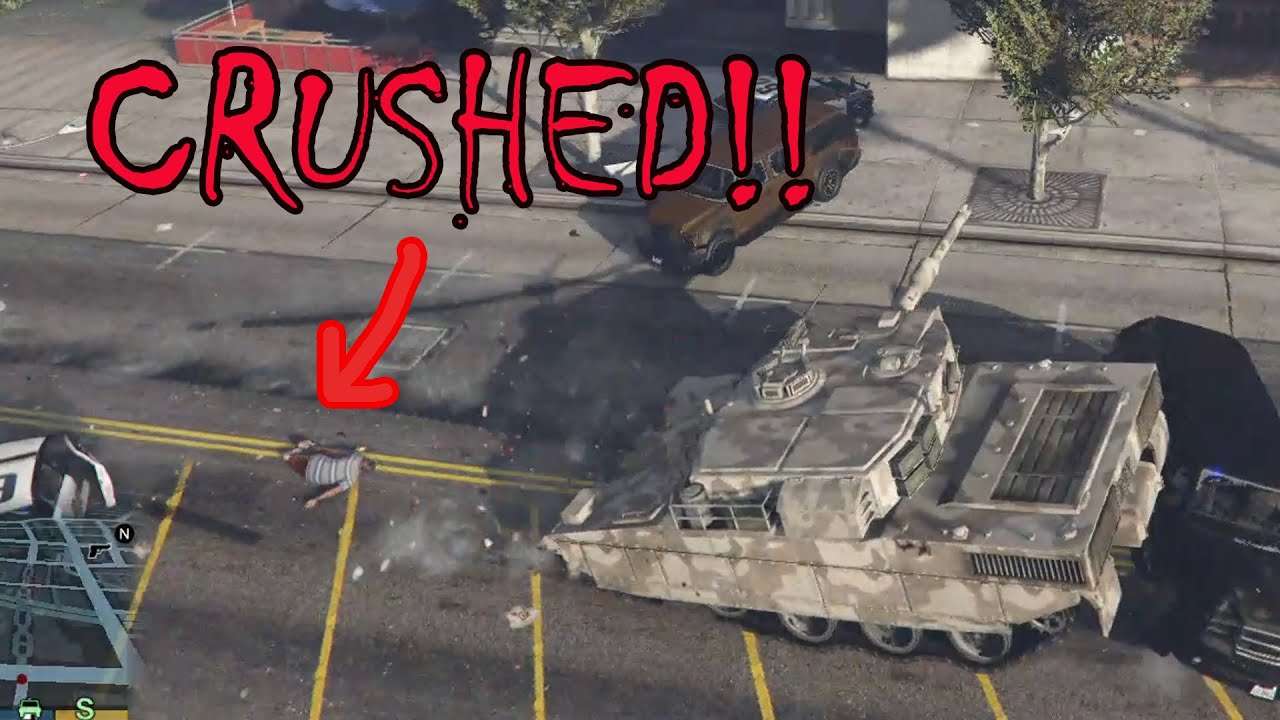 Grand Theft Auto V Tank Run Over, Rampage, and Kills [18+] - YouTube