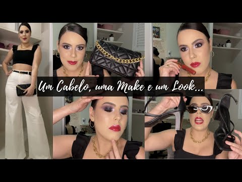 MAKE BLACK, MOSTREI MEU LOOKINHO COMPLETO E ACESSORIOS, ENSINEI PENTEADO RAPIDO, FACIL E ELEGANTE!