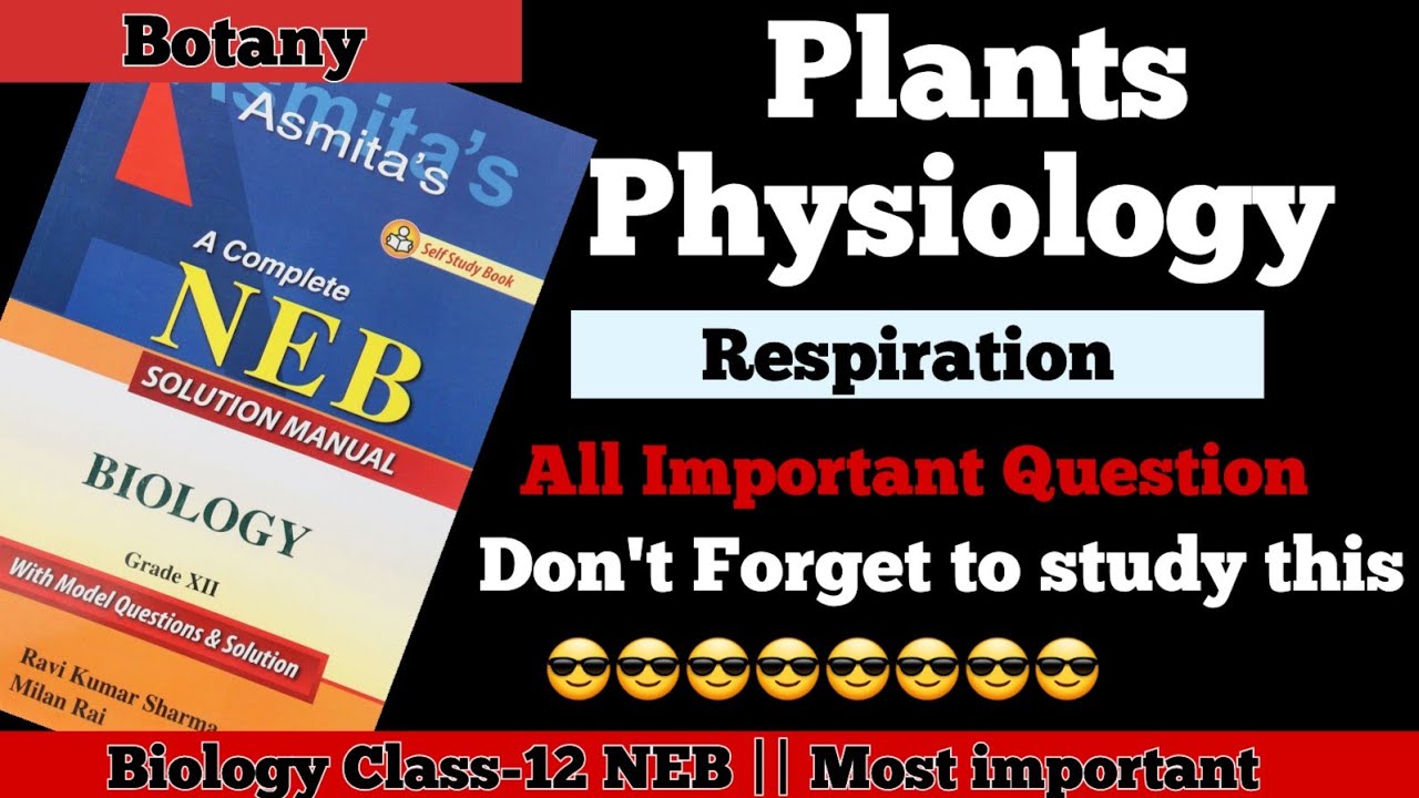 Most Important Question of Plant Physiology Respiration |Botany Class ...