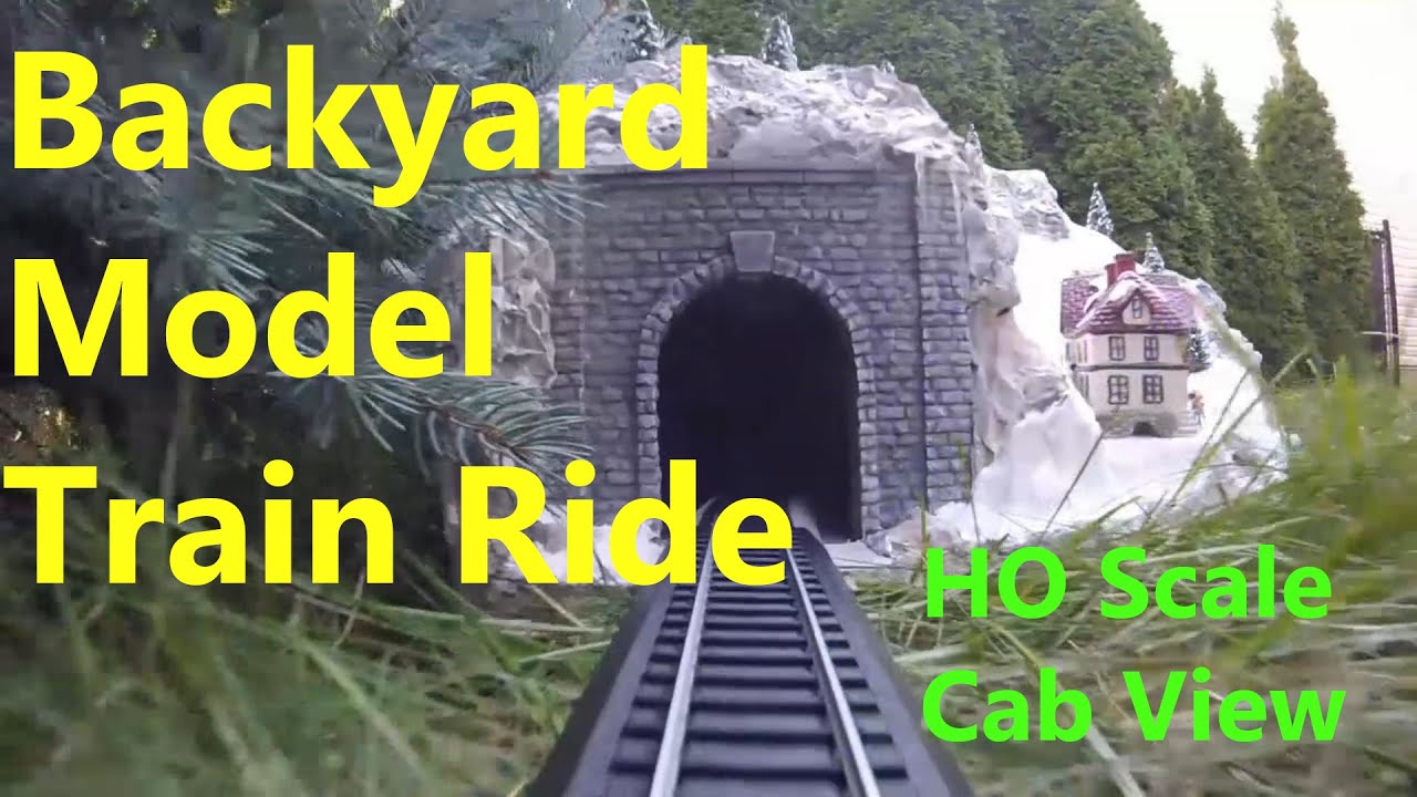HO Scale Model Train outdoor cab view ride - YouTube