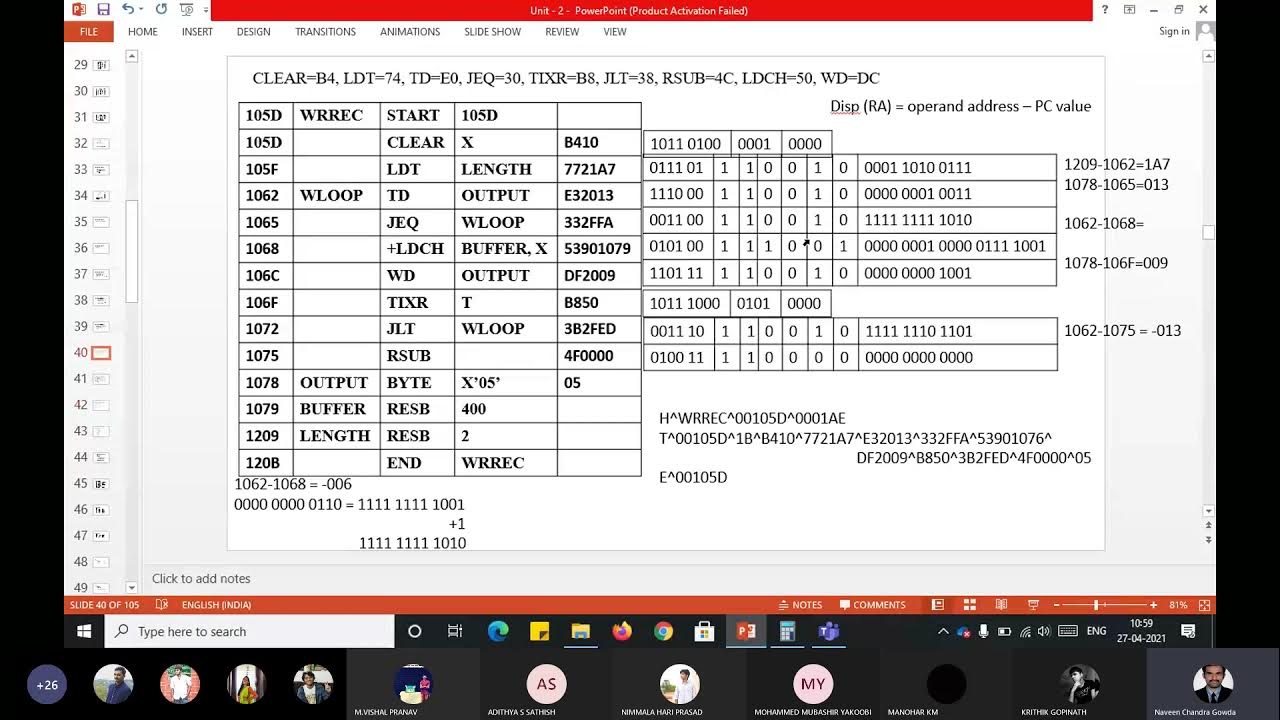 SIC XE Object Program Generation Example 3 - YouTube