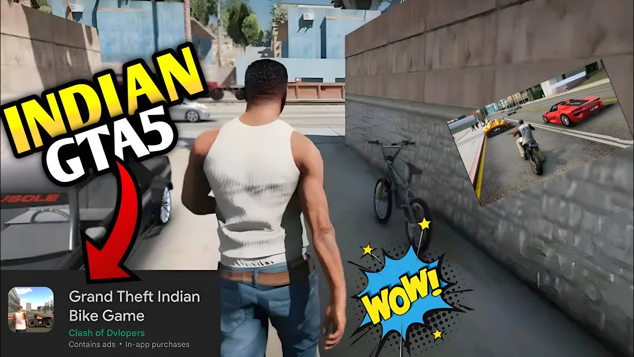 Grand Theft Indian Bike Game 😍Indian GTA 5 video #gamingvideos # ...
