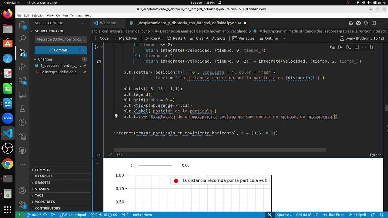 Cómo mostrar la trayectoria de una partícula con ipywidgets de python - YouTube