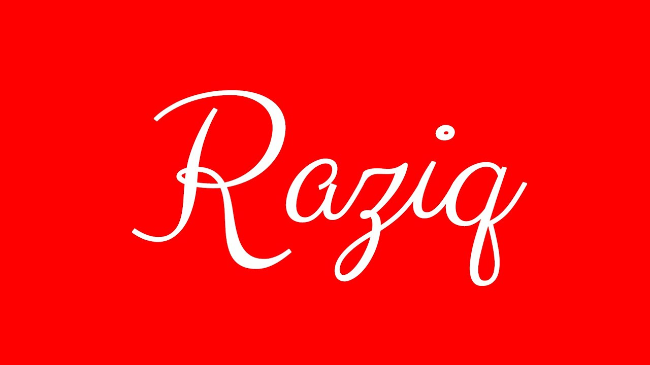 Learn how to Sign the Name Raziq Stylishly in Cursive Writing - YouTube