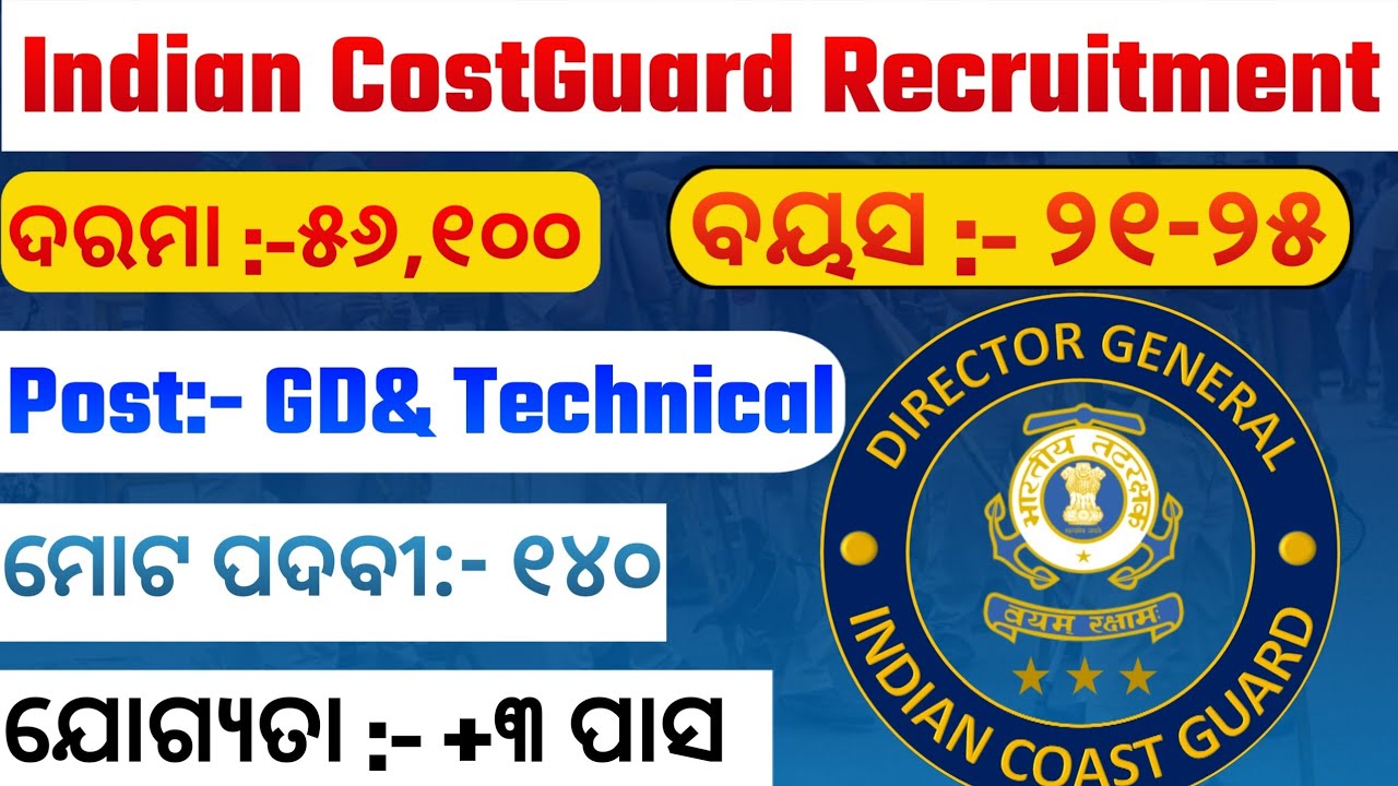 Indian Costguard Assistant Commandant Recruitment 2024 ll GD ...