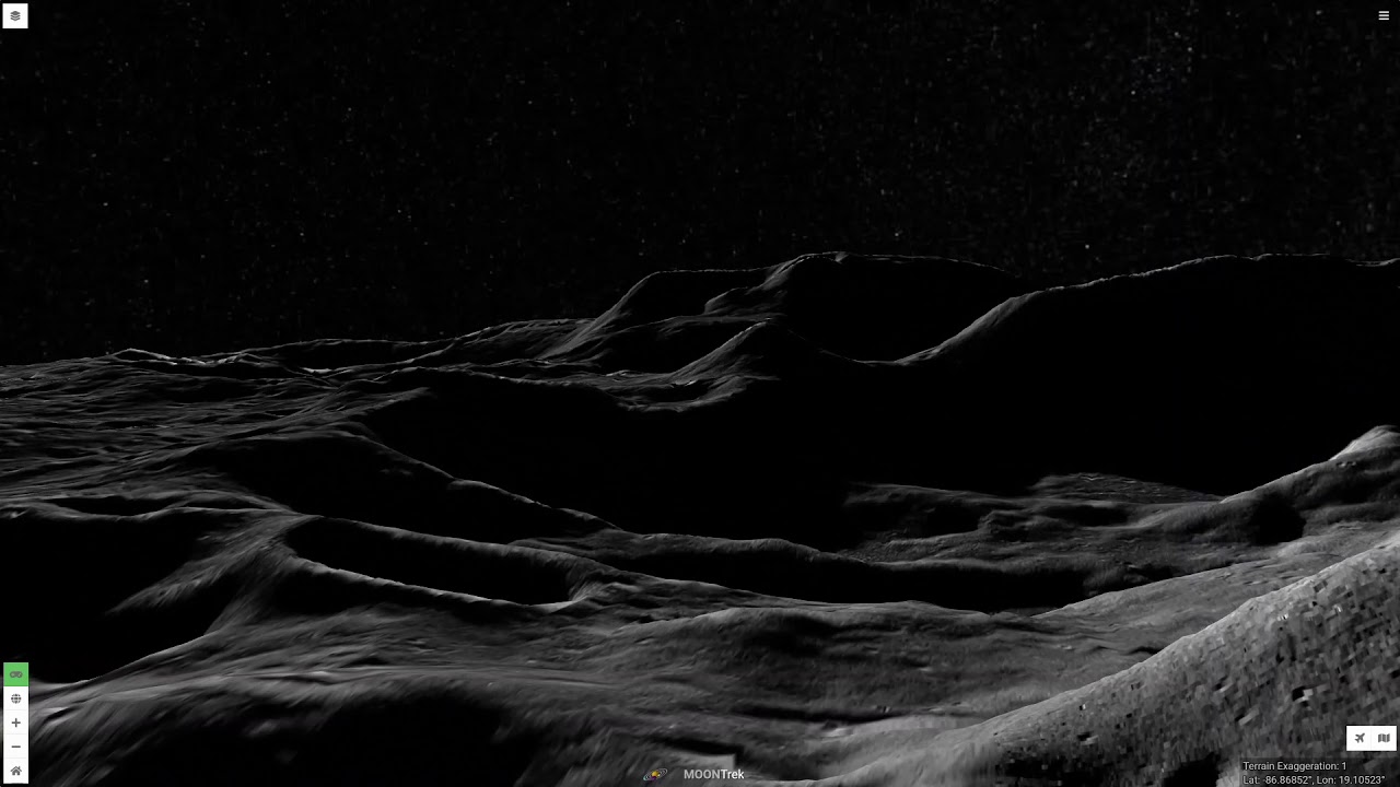 Flying North From The Lunar South Pole With NASA's Moon Trek Portal ...