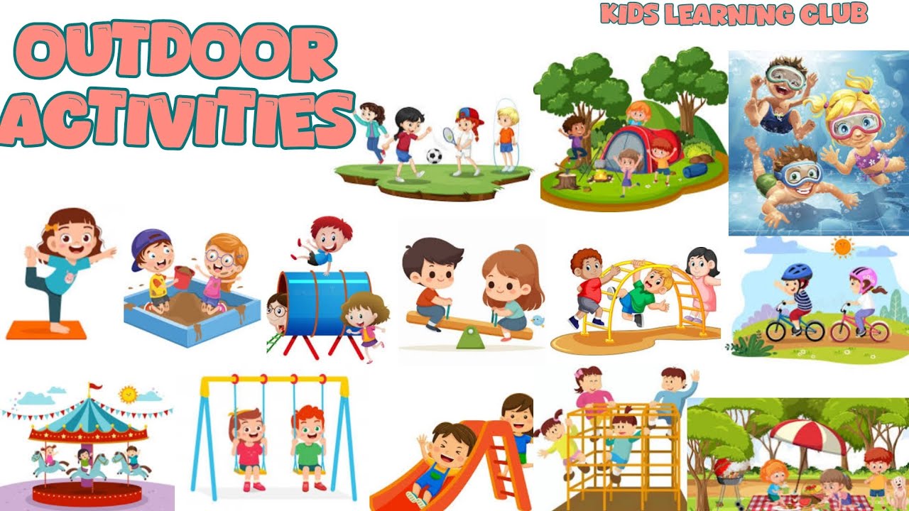 Outdoor Activities Vocabulary|FUN activities|Outdoor games words in ...