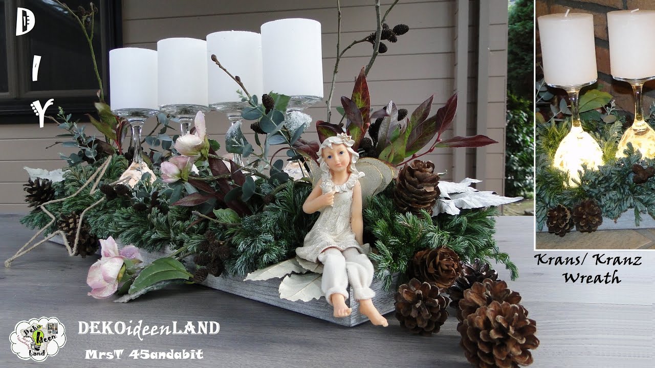 How to: rectangle Christmas/ Advent wreath (centerpiece) | Länglicher ...