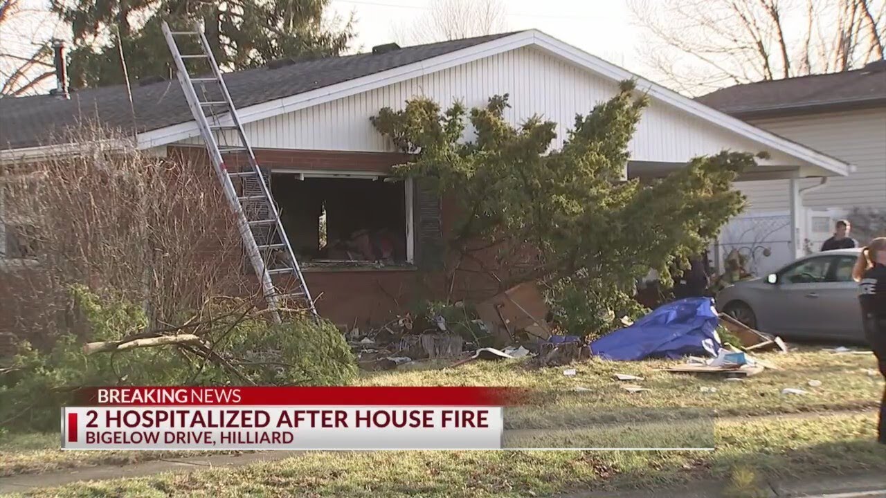 Two hospitalized after Hilliard house fire - YouTube
