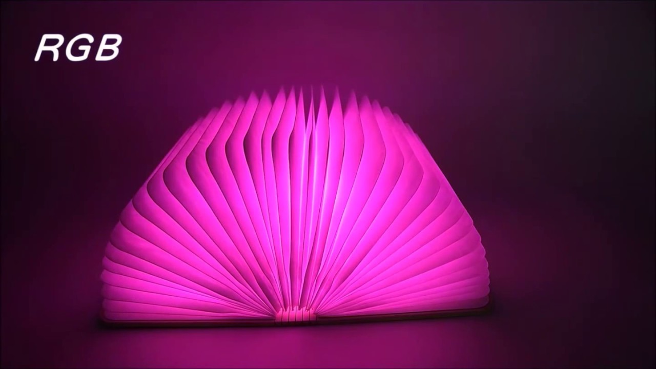 LED Wooden Cover Book Night Light Nachtlicht Changing Colors Lighting ...