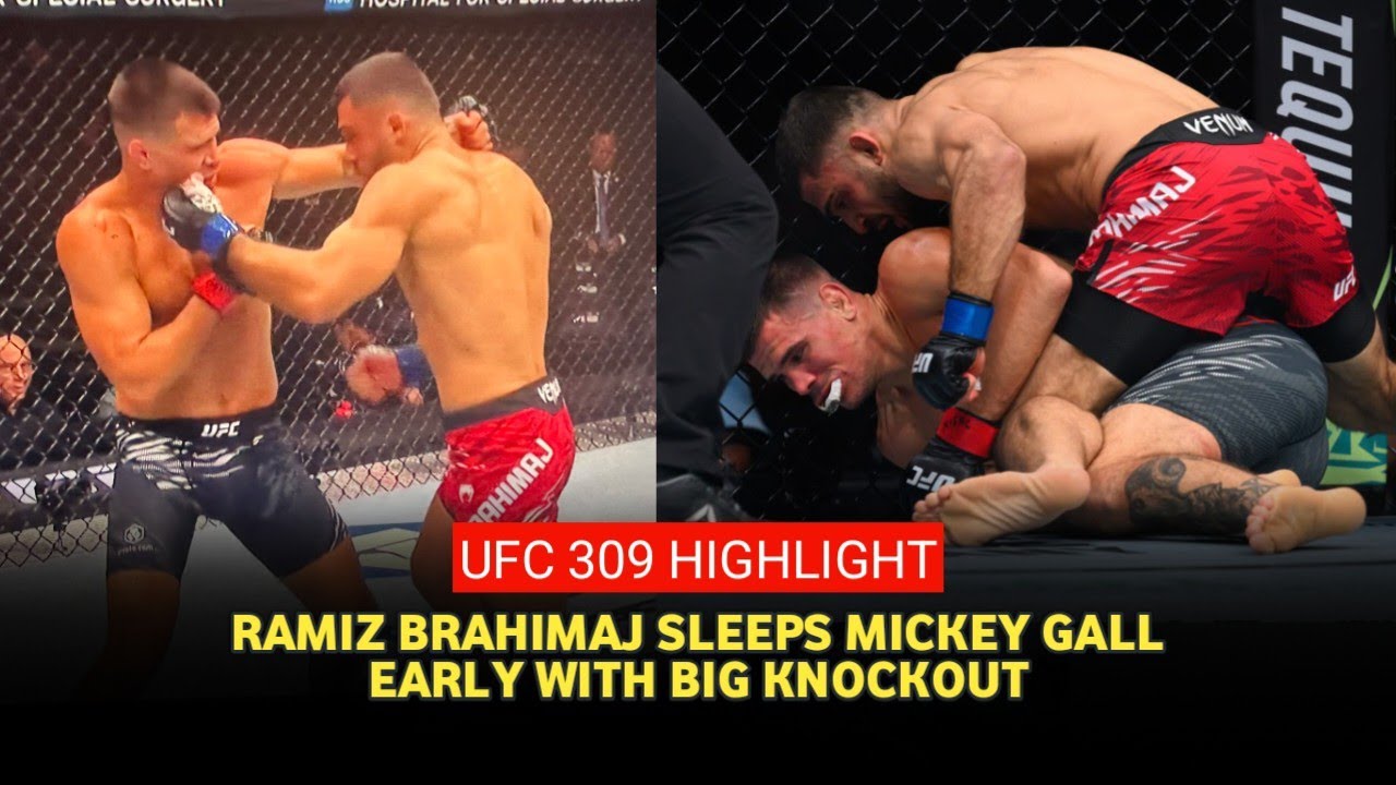 UFC 309 Highlight: Ramiz Brahimaj sleeps Mickey Gall early with big ...