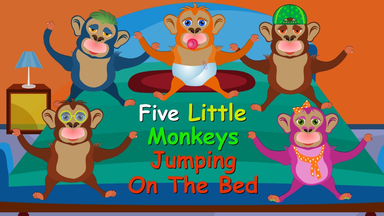Five Little Monkeys | Five Little Monkeys Jumping On The Bed | Nursery ...