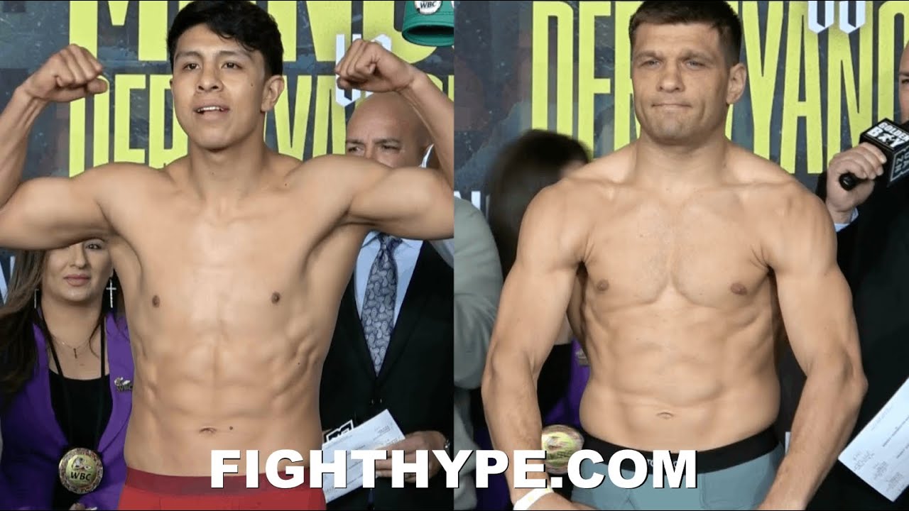 JAIME MUNGUIA VS. SERGIY DEREVYANCHENKO WEIGH-IN & INTENSE FINAL FACE OFF - YouTube