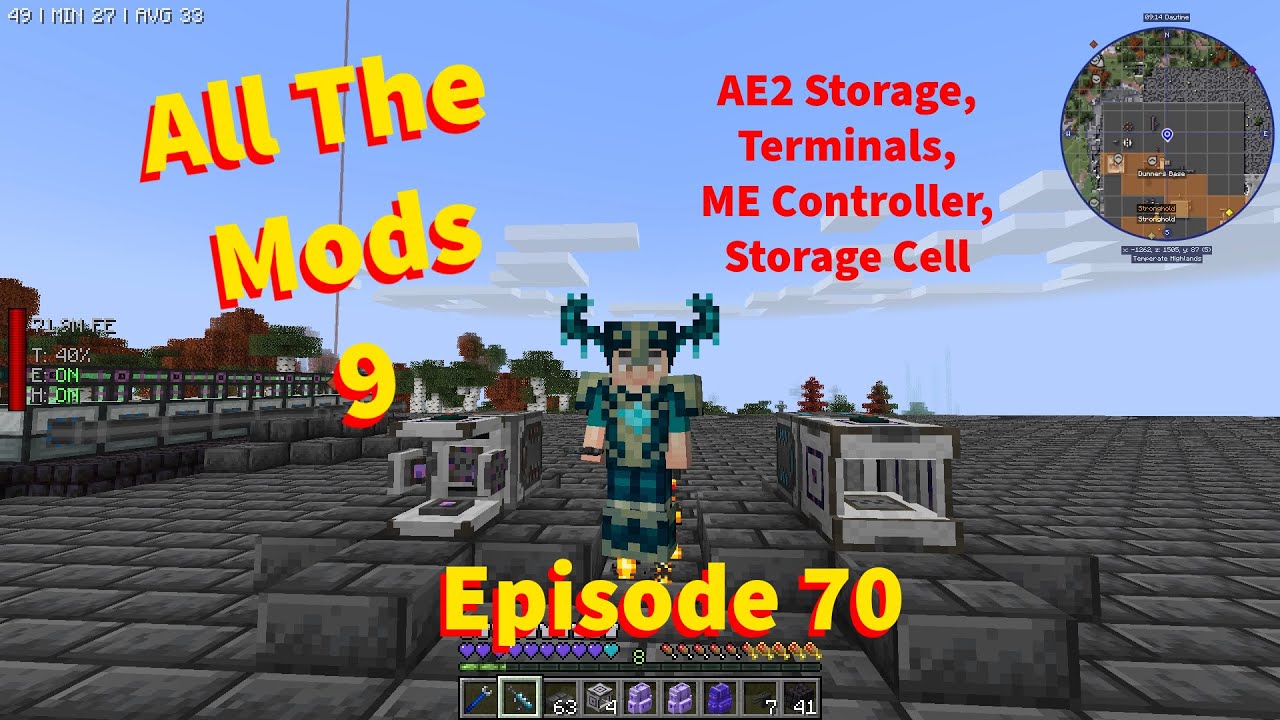 ATM9. All The Mods 9. Episode 70. AE2 Storage. Terminals, ME Controller ...