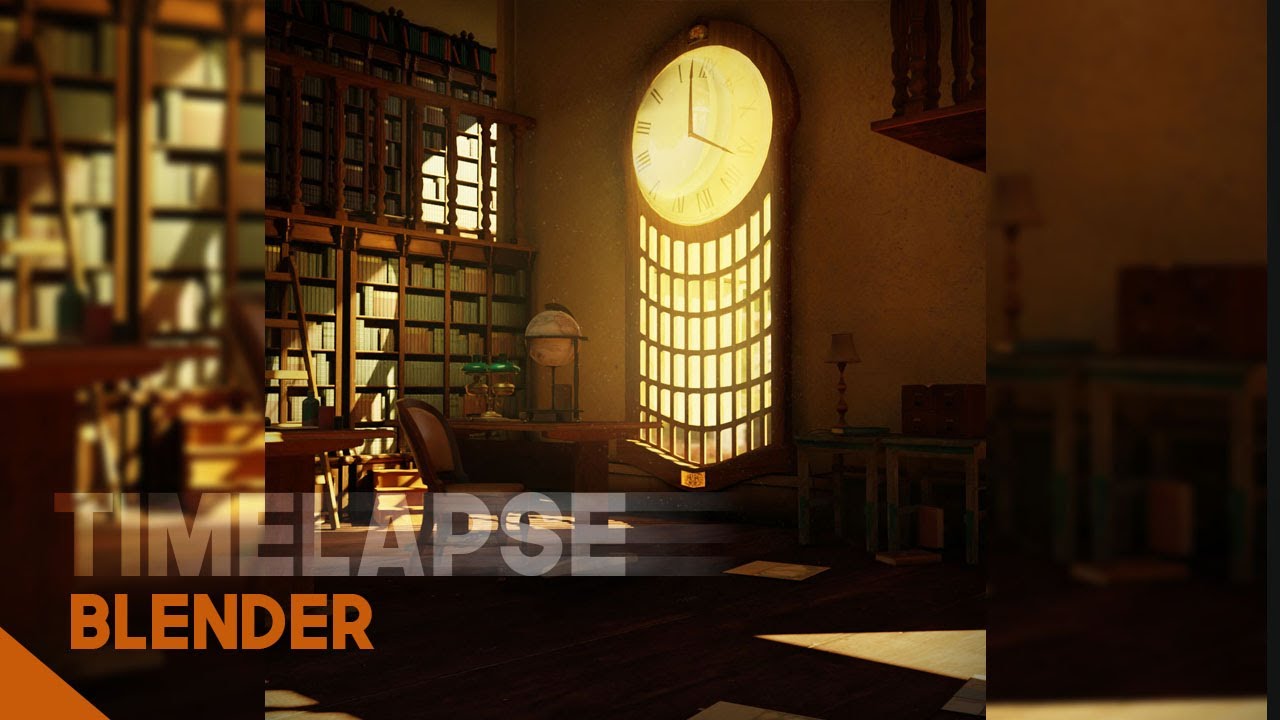 Setting/Escenario The library of time | Blender - YouTube