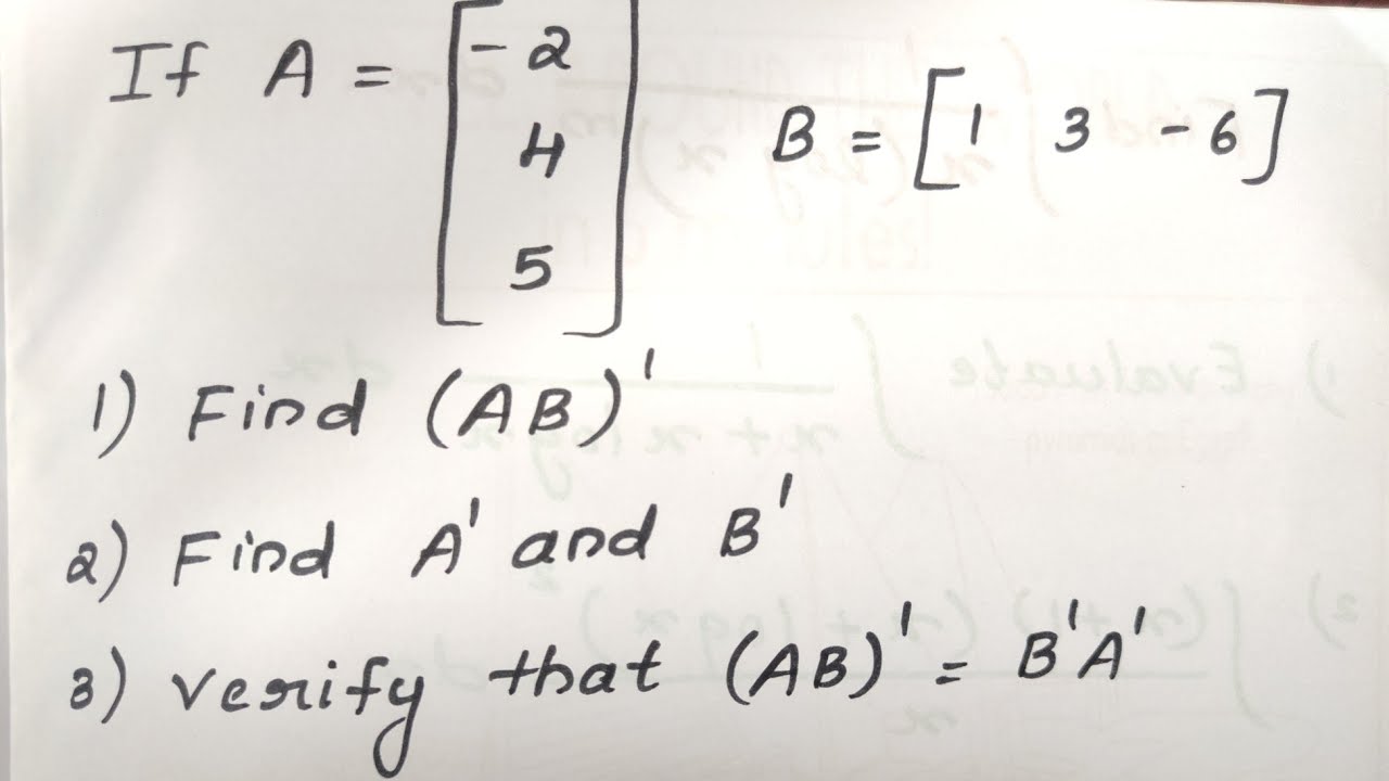 Class 12 | Matrices | part 26 | reversal law | Ann's Learning Hub ...
