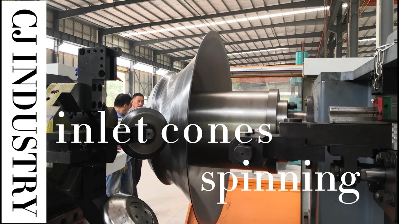 CNC inlet cones spinning machine for centrifugal fans - YouTube