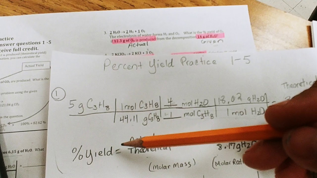 Percent Yield Practice - YouTube