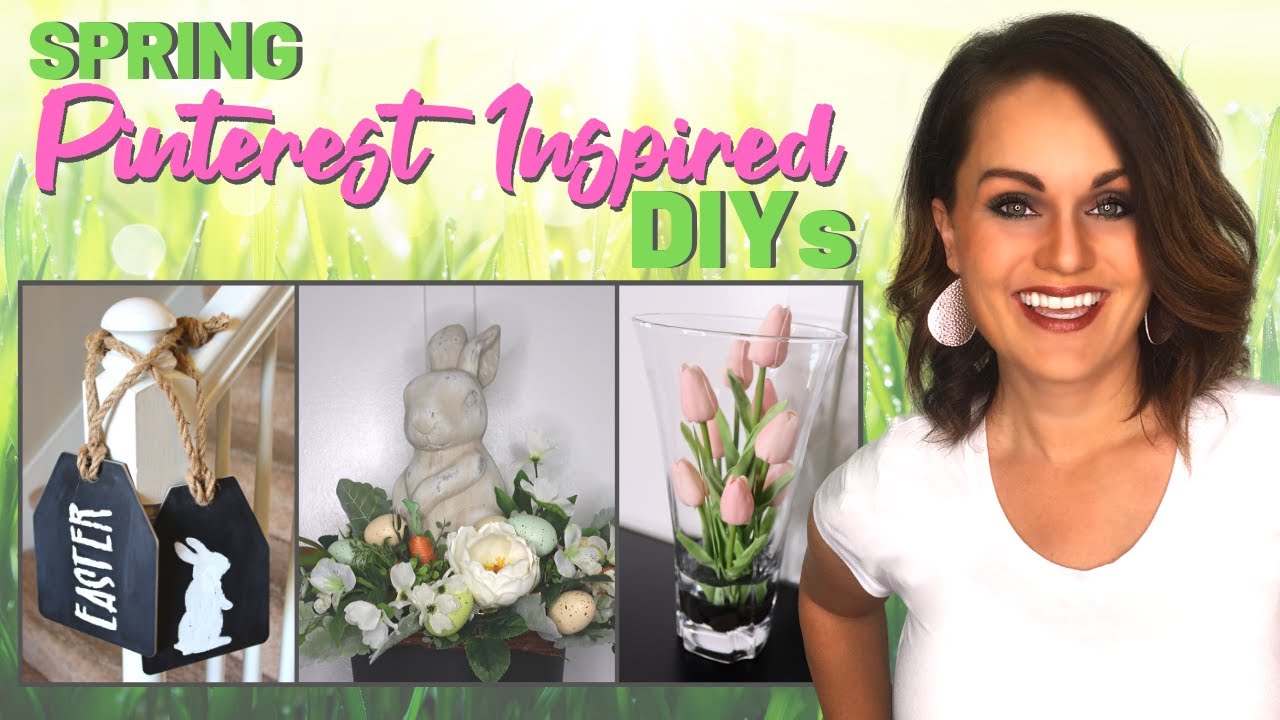 ⭐3 Pinterest Inspired Spring DIY Decor Projects - YouTube
