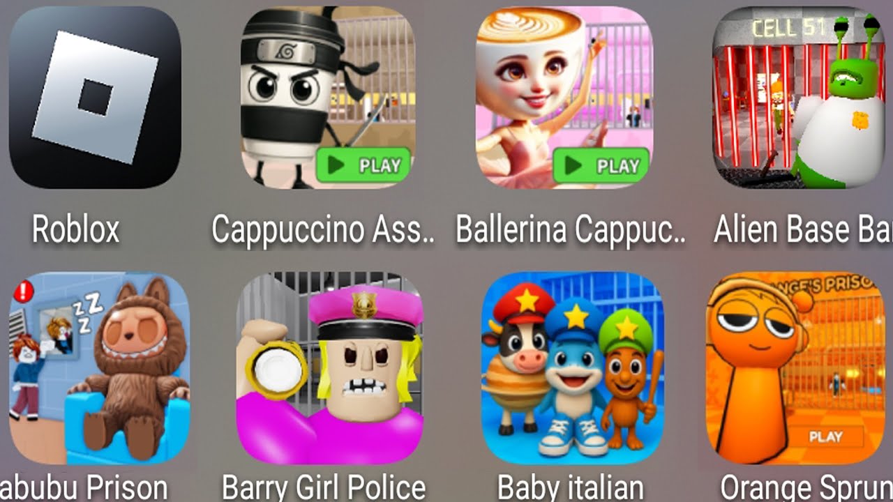 Roblox,LABUBU'S PRISON RUN,Barry's Police Girl,Ballerina Capuchina ...