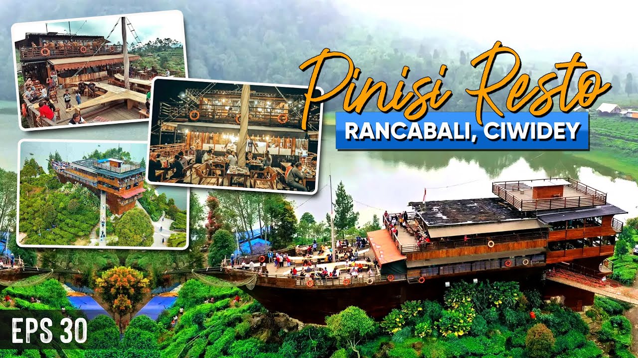 Pinisi Resto Rancabali : Restoran berbentuk Kapal Pinisi, di tengah ...
