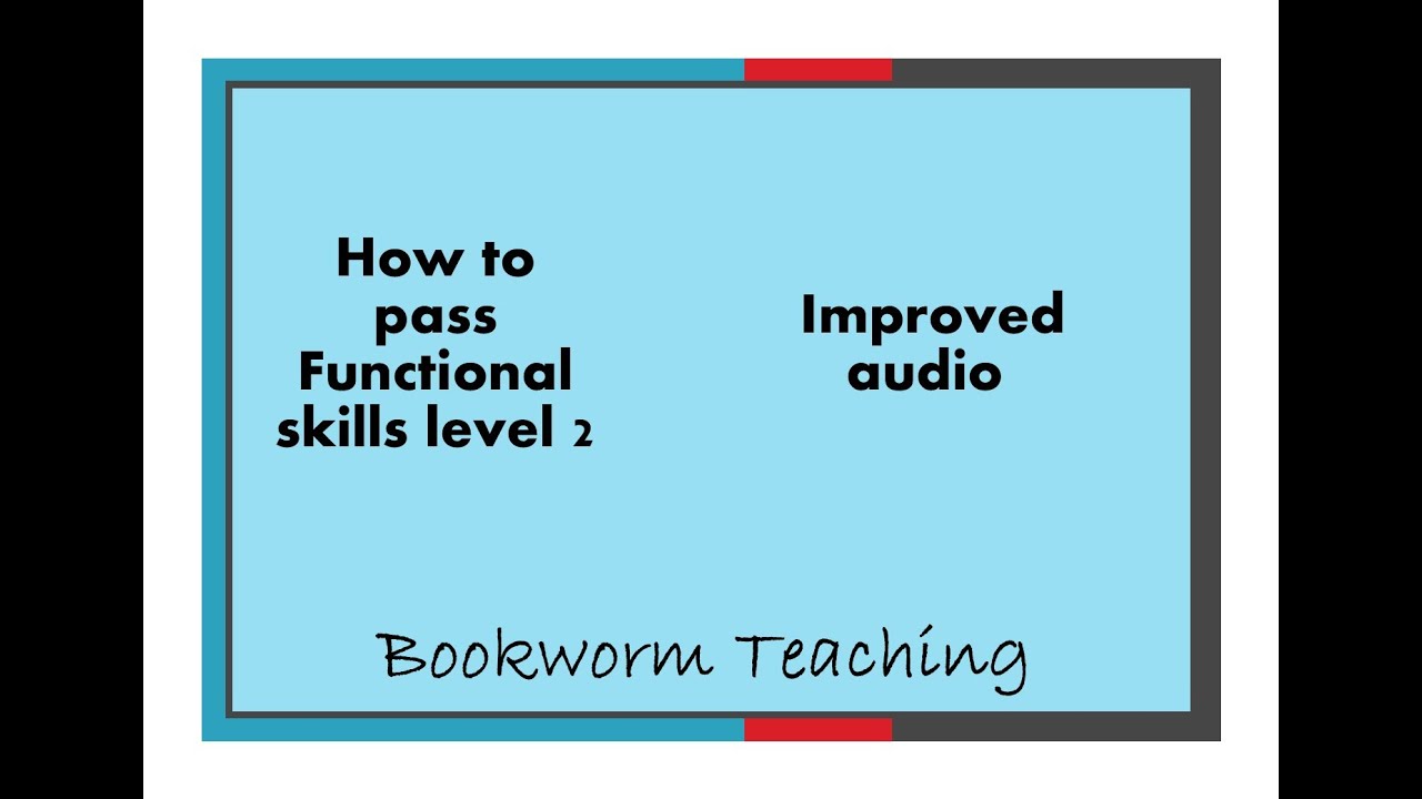 How to pass level 2 functional skills reading (improved audio) - YouTube