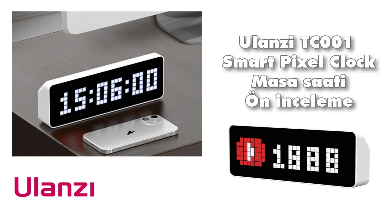 Ulanzi Tc001 smart pixel clock masa saati ön incelemesi - YouTube