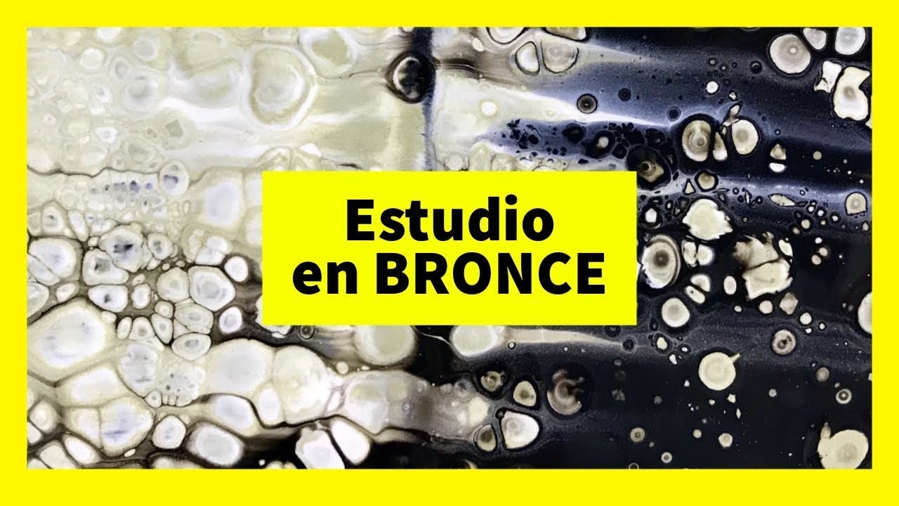 😎 BRONCE metalizado: Pouring acrílico con cola blanca y aceite de ...