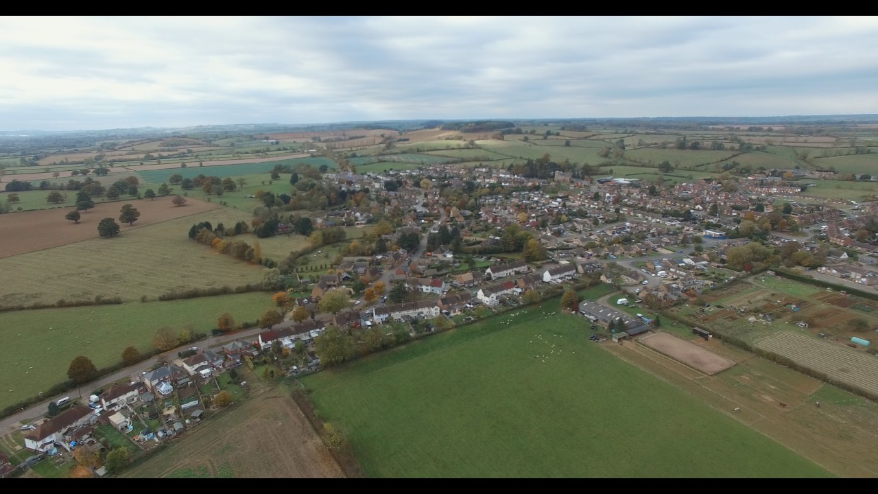 Drone above Northamptonshire village of Harpole - YouTube