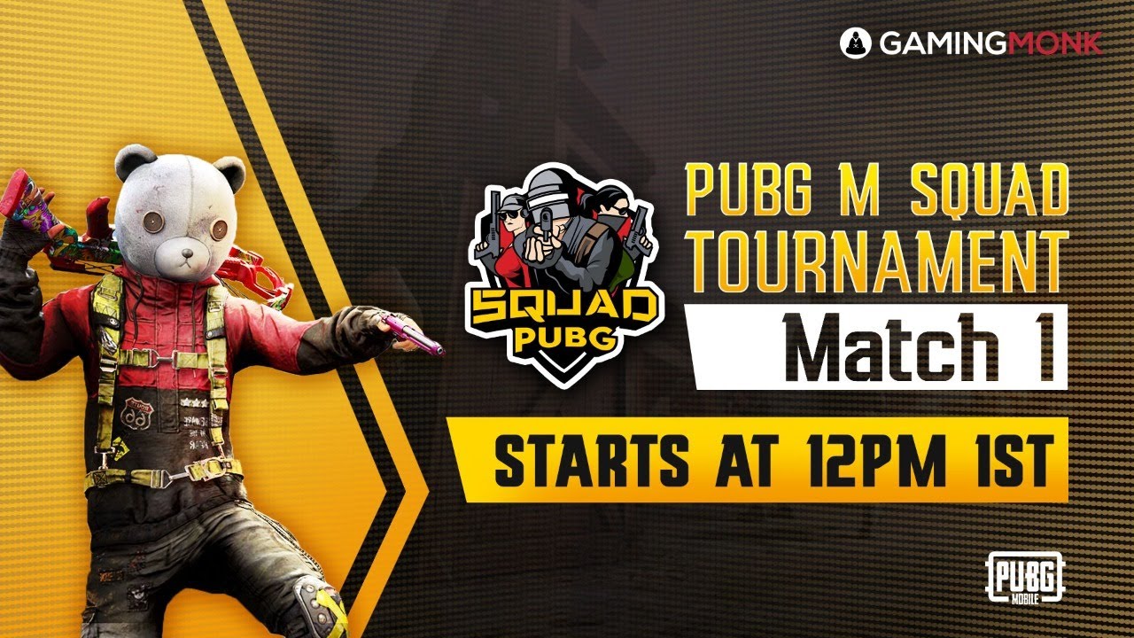 GamingMonk PUBG Mobile Squad Tournament Live | 31st-May-12PM - YouTube