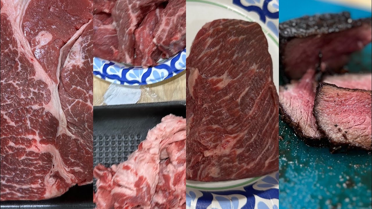 Chuck Roast Trim and Steak Cook - YouTube