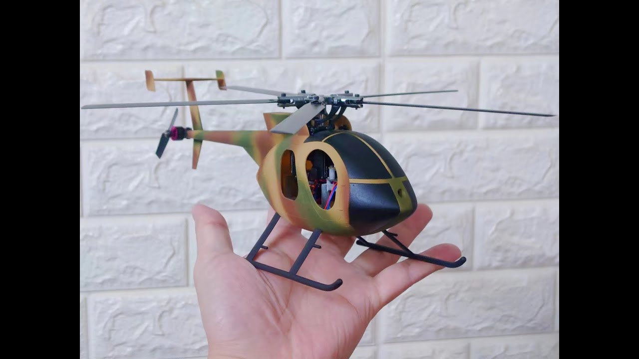 Make a 1/26 scale MD530 helicopter based on three views 从三视图开始制作一台 1/26 ...