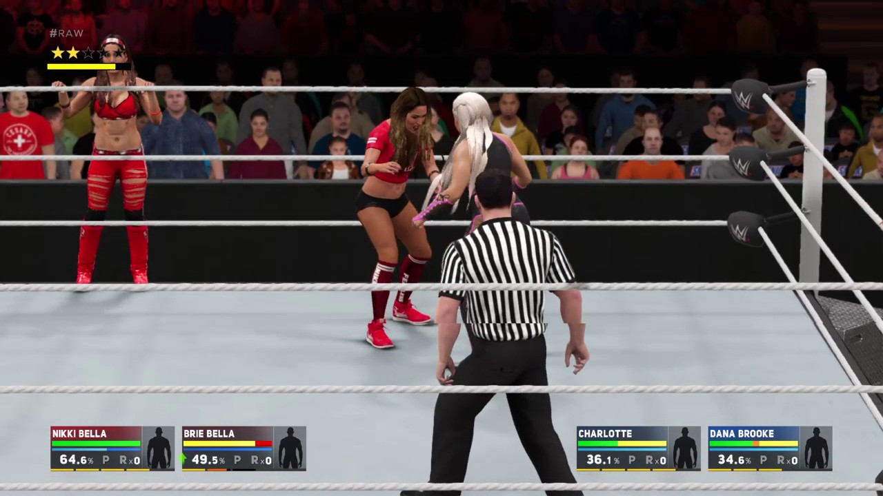 WWE 2K17 The Bella Twins vs Charlotte & Dana Brooke - YouTube
