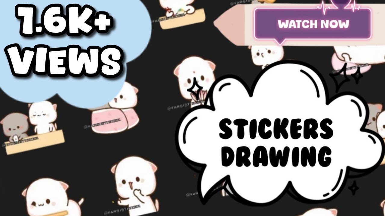 Cute Sticker Drawing || Easy sticker drawing || How to draw cute ...