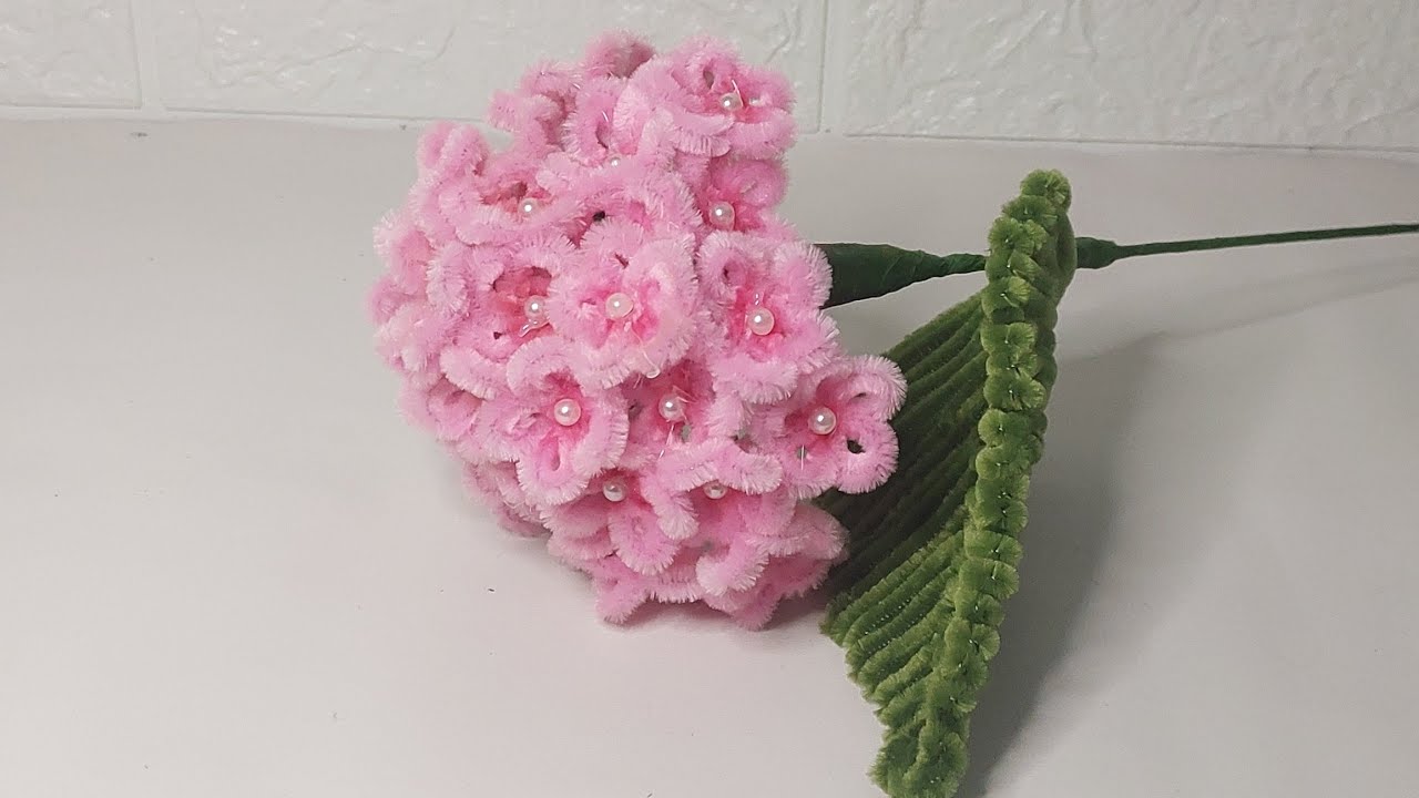 Hydrangea flower pipe cleaner tutorial | Tutorial bunga bokor dari ...