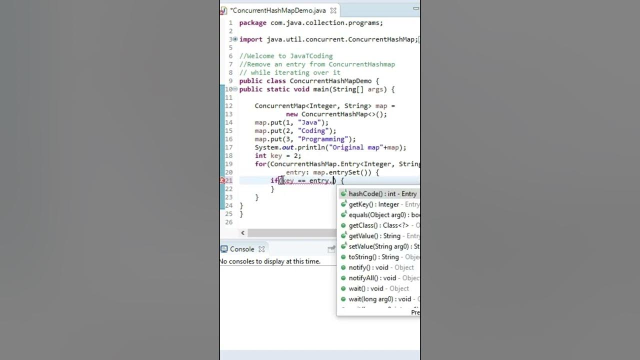 Remove Entry Using Key From Concurrenthashmap While Iterating Over It Shorts Trending