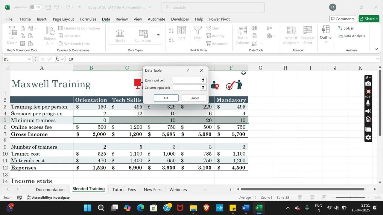 Shelly Cashman Excel 2019 | Module 9: SAM Project 1a | Maxwell Training ...