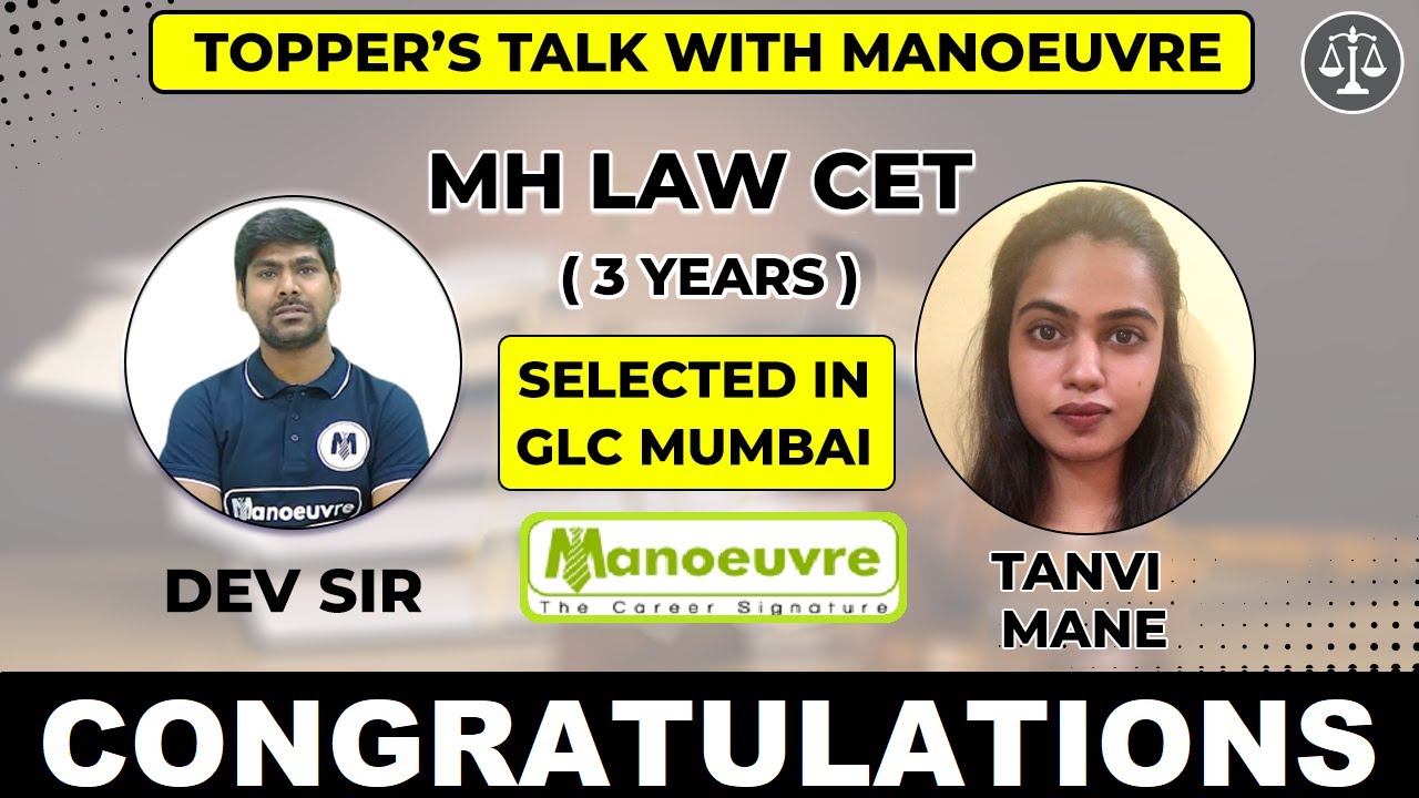 MH LAWCET (3Yrs) 2021 | Topper's Talk With Manoeuvre - Tanvi Mane ...