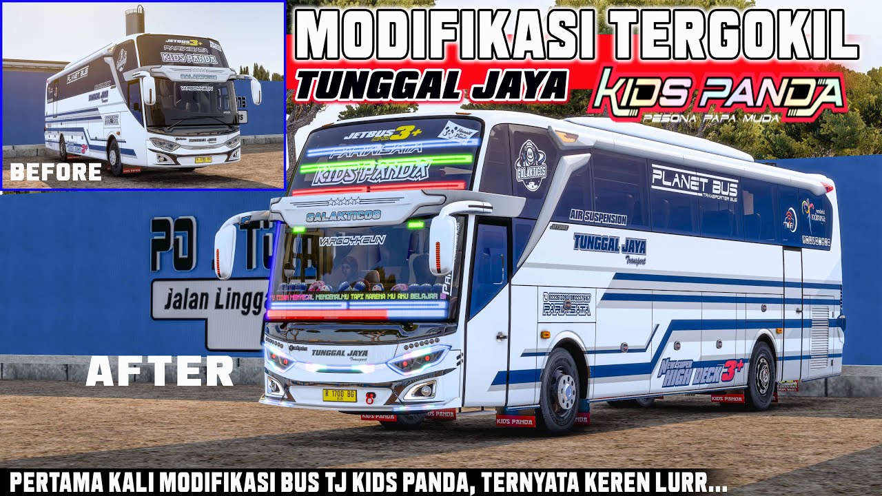 Spesial MODIFIKASI Bus TUNGGAL JAYA "Kids Panda" Bus Artis Asal ...