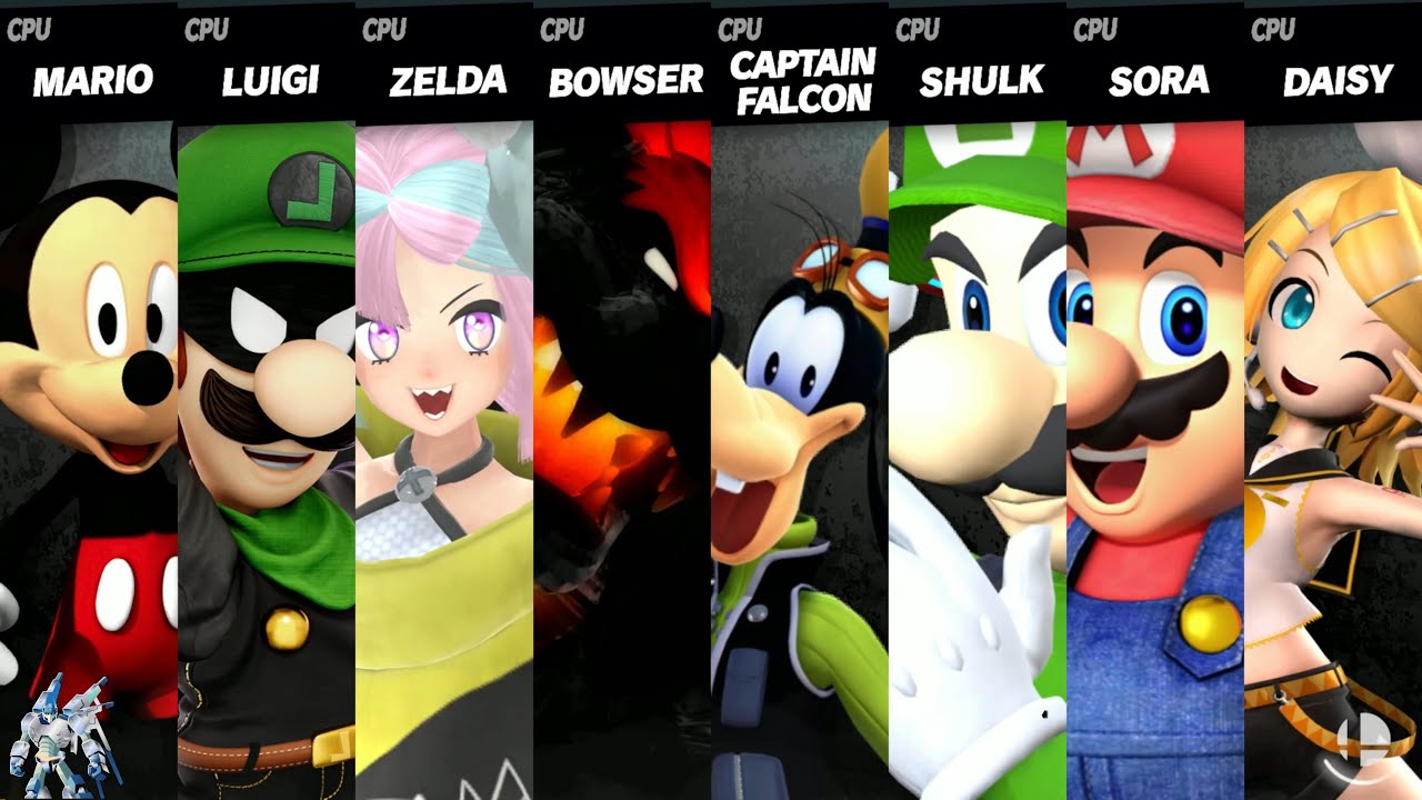 Mickey Mouse vs Mr L vs Iono vs Bowser vs Goofy vs Luigi vs Mario vs ...