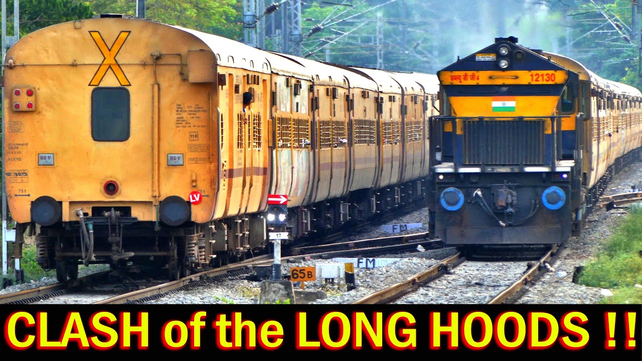 The CLASH of the LONG HOODS !! STUNNING DIESELS !! Indian Railways ...