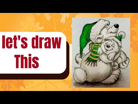 Drawing cute bears with colored pencils - YouTube