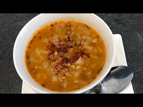 Kış çorbası olan yavan çorba ( kelemli çorba) lahana çorbası
