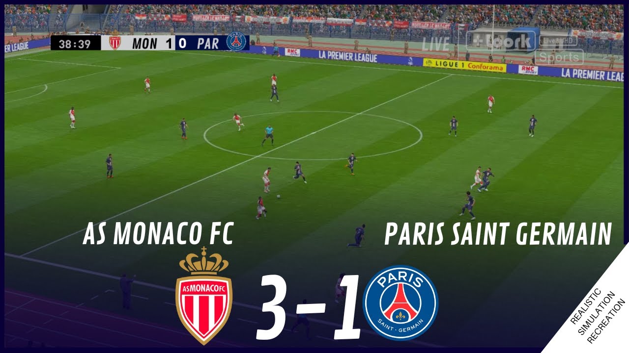 AS MONACO vs. PARIS SAINT-GERMAIN [3-1] • HIGHLIGHTS | VideoGame ...